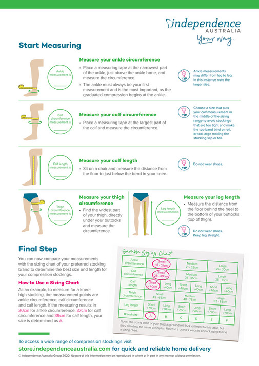 Independence Australia - How to Measure Compression Stockings - Page 2
